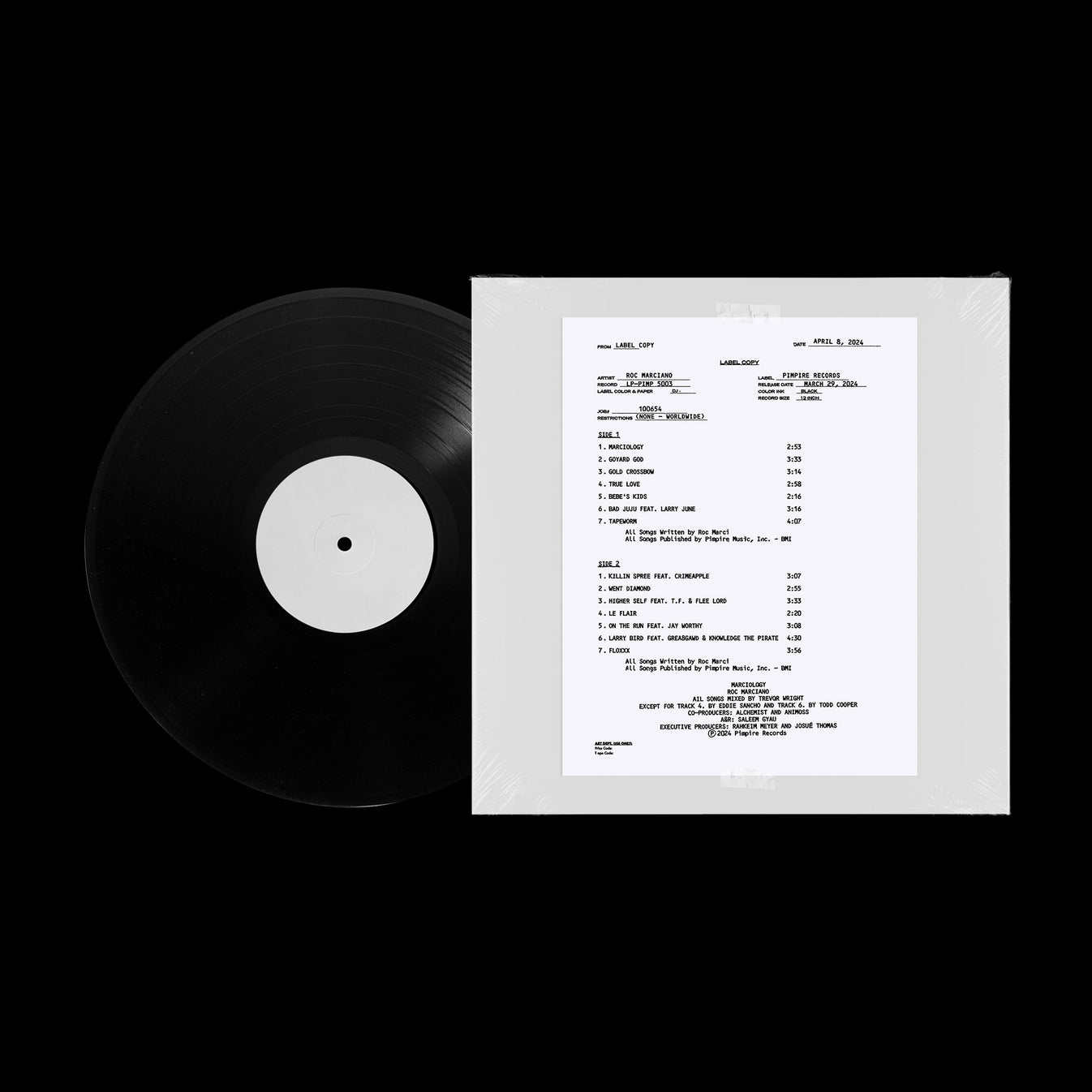Marciology (Test Pressing LP) – The Official Roc Marciano Store